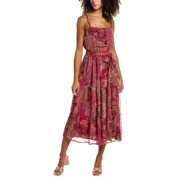 Socialite | Dresses | Socialite Square Neck Tiered Midi Dress | Poshmark